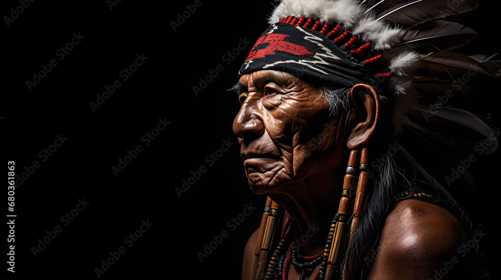 Portrait photo of Indigenous people of the Americas ,Red Indian, Native ...