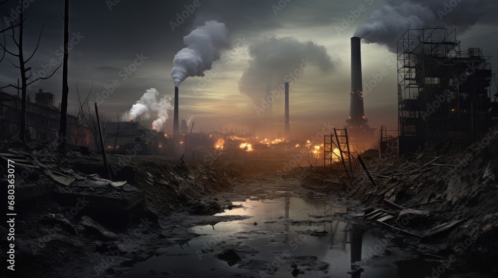 environmental pollution background wallpaper ai generated Stock ...