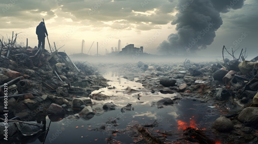 environmental pollution background wallpaper ai generated Stock ...