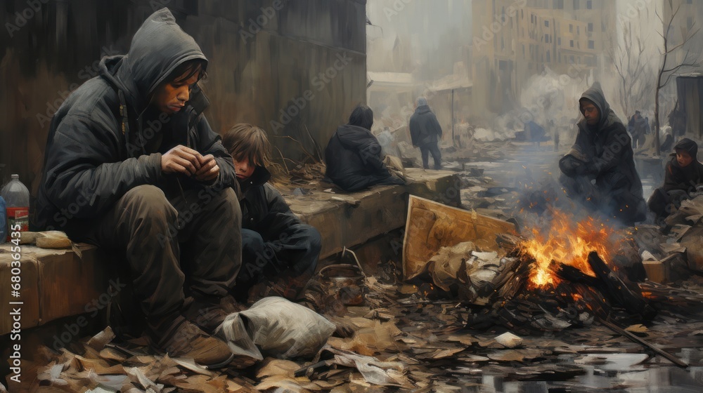 world poverty background wallpaper ai generated Stock Illustration ...