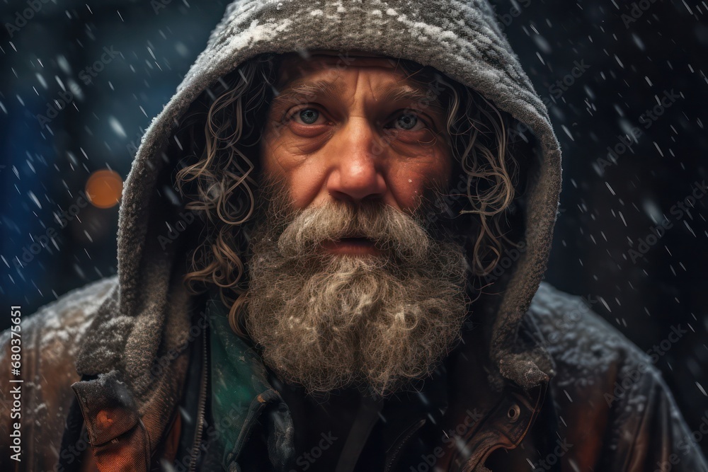 Closeup homeless poor man crying poverty, hunger, retirement. Stock ...