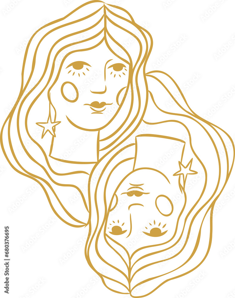 Digital png illustration of female faces symbol on transparent ...