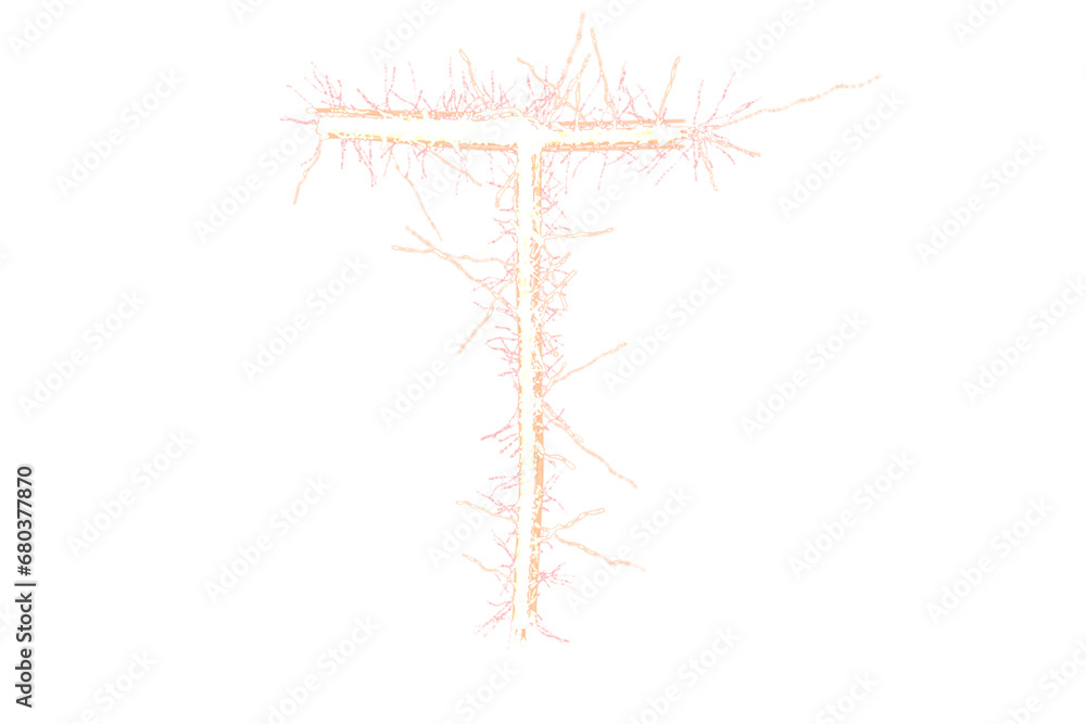 Digital png image of sparkling letter t on transparent background Stock ...