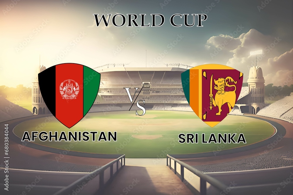 AFGHANISTAN VS SRI LANKA Cricket Match in stadium ground. AFG VS SRI ...