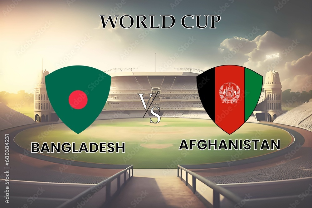 BANGLADESH VS AFGHANISTAN Cricket Match in stadium ground. BAN VS AFG ...