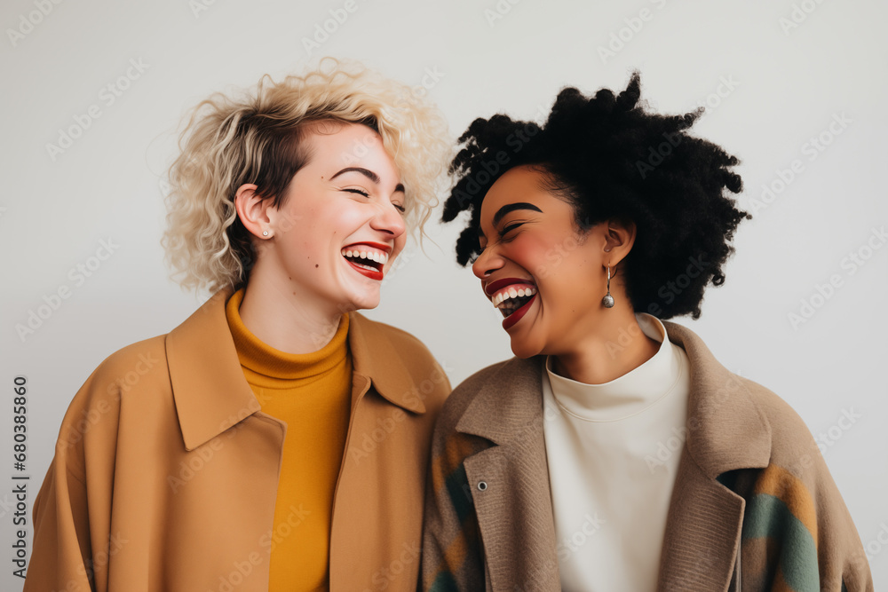 A joyful and candid image capturing the genuine bond between two ...