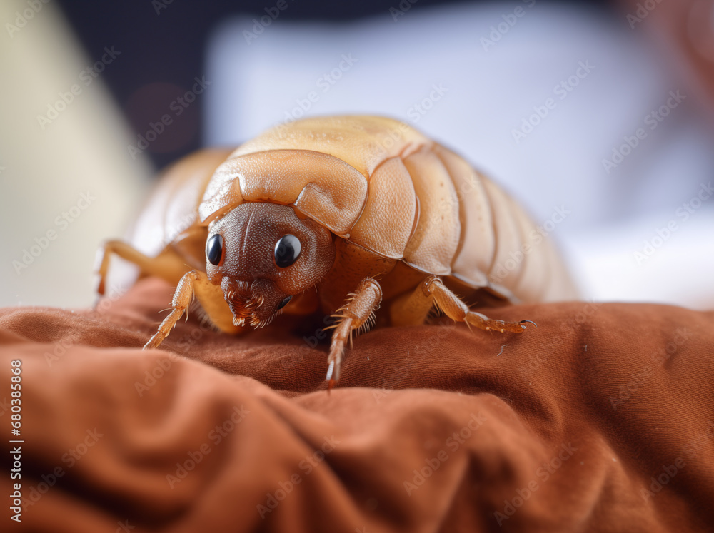 extreme close up of a bed bug lying on a bed Stock-Foto | Adobe Stock
