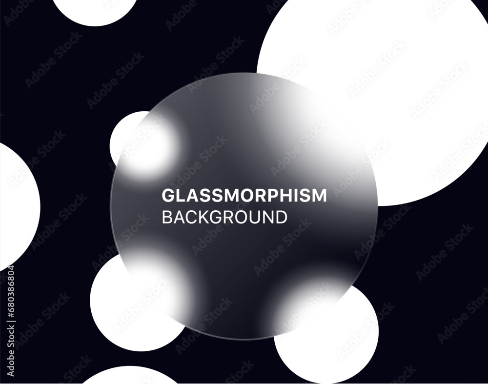 glassmorphism background banner with transparent glass frame template ...