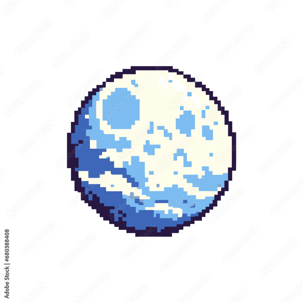 Full moon pixel art icon: A celestial masterpiece capturing the magic ...