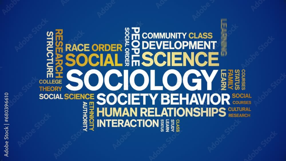 Sociology animated tag word cloud;text design animation kinetic ...