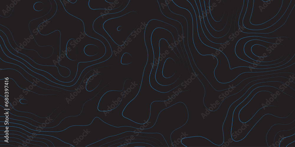 Abstract background of the topographic contours map with geographic ...