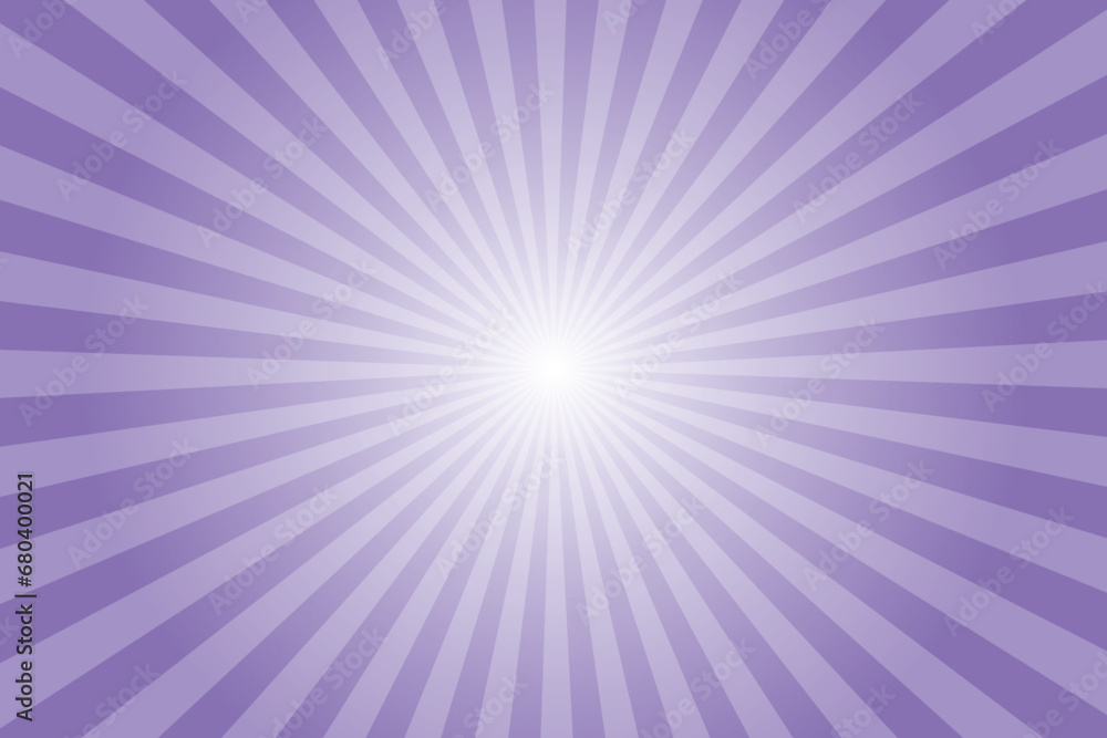 Sunburst background. Medium purple color burst background. Sun beam ray ...