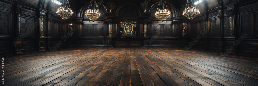 Empty room - old house - Old wood background - monochrome - black and ...