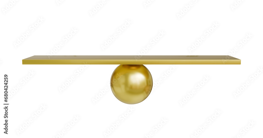 concept of gold scale balance weight compare element icon 3d isolated ...