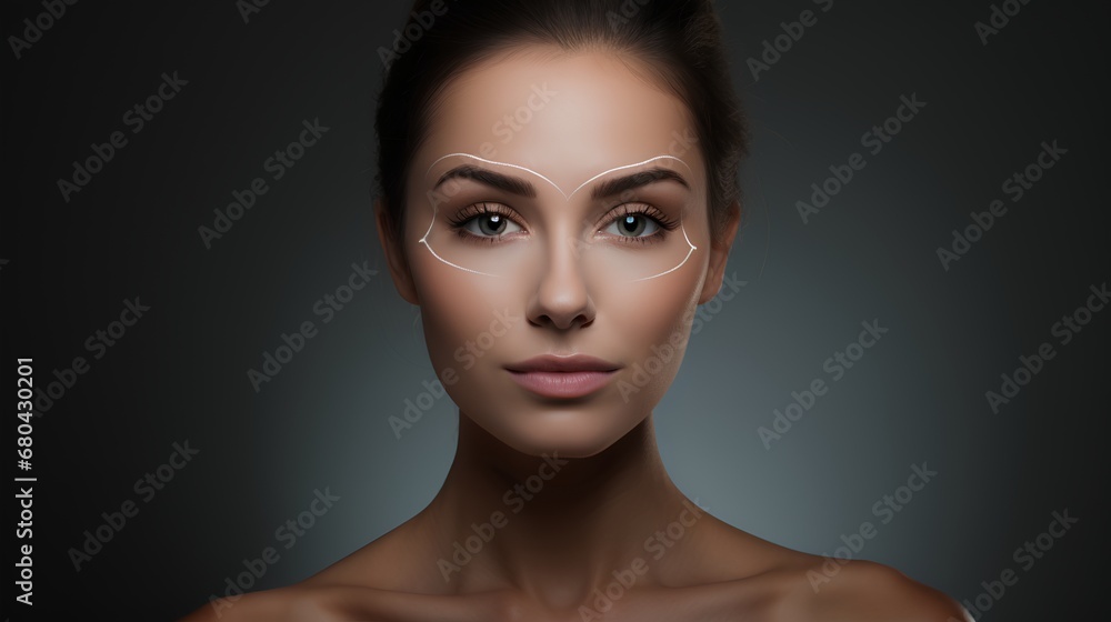 Visualization of a Botox filler or plastic surgery on a patients face ...
