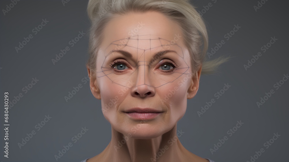 Visualization of a Botox filler or plastic surgery on a patients face ...