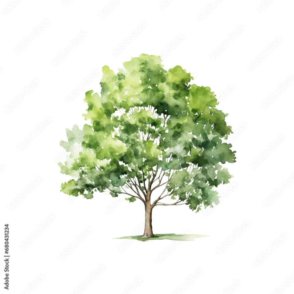 Tree watercolor clipart crop picture use Set of hand drawn trees ...