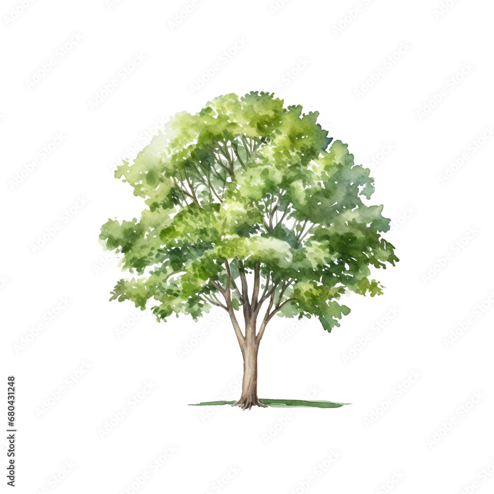 Tree watercolor clipart crop picture use Set of hand drawn trees ...