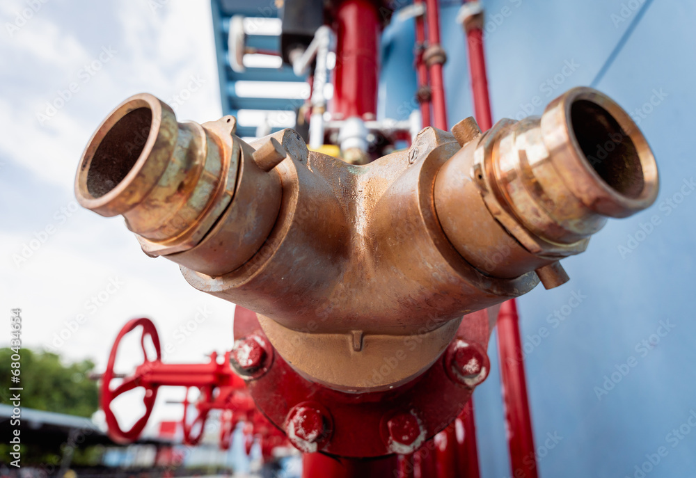 Header pipes valve zone and fire alarm control system at industrial ...