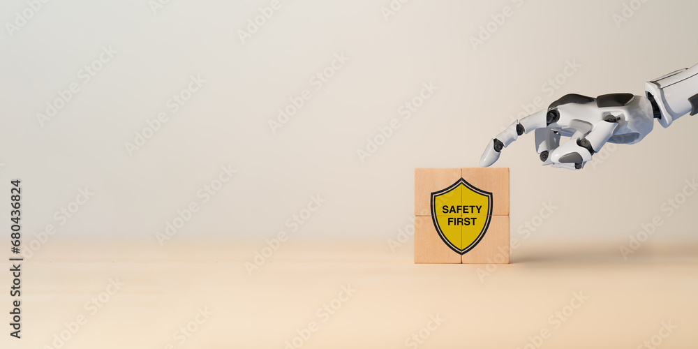 Technology for increasing workplace safety in industry concept. Safety ...