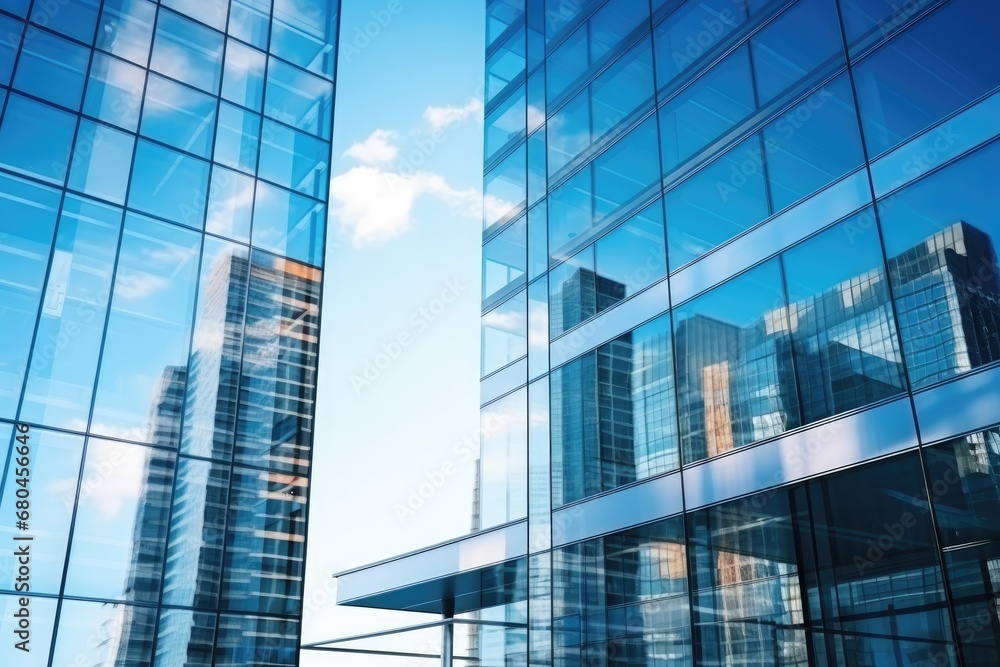 Reflective Skyscrapers, Glass Curtain Wall Details Of Highrise ...
