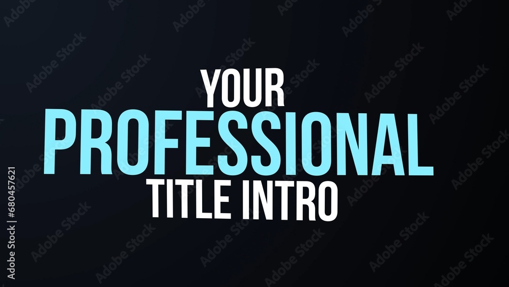 Professional 3 Line Text Title Intro Stock Template | Adobe Stock