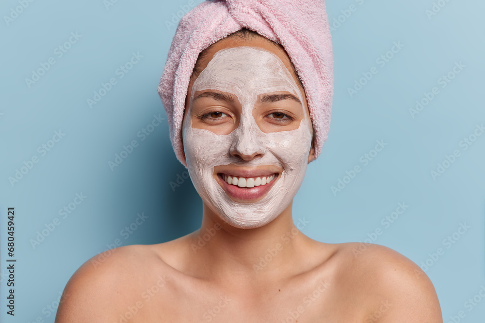 People wellness and beauty procedures concept. Positive young European ...