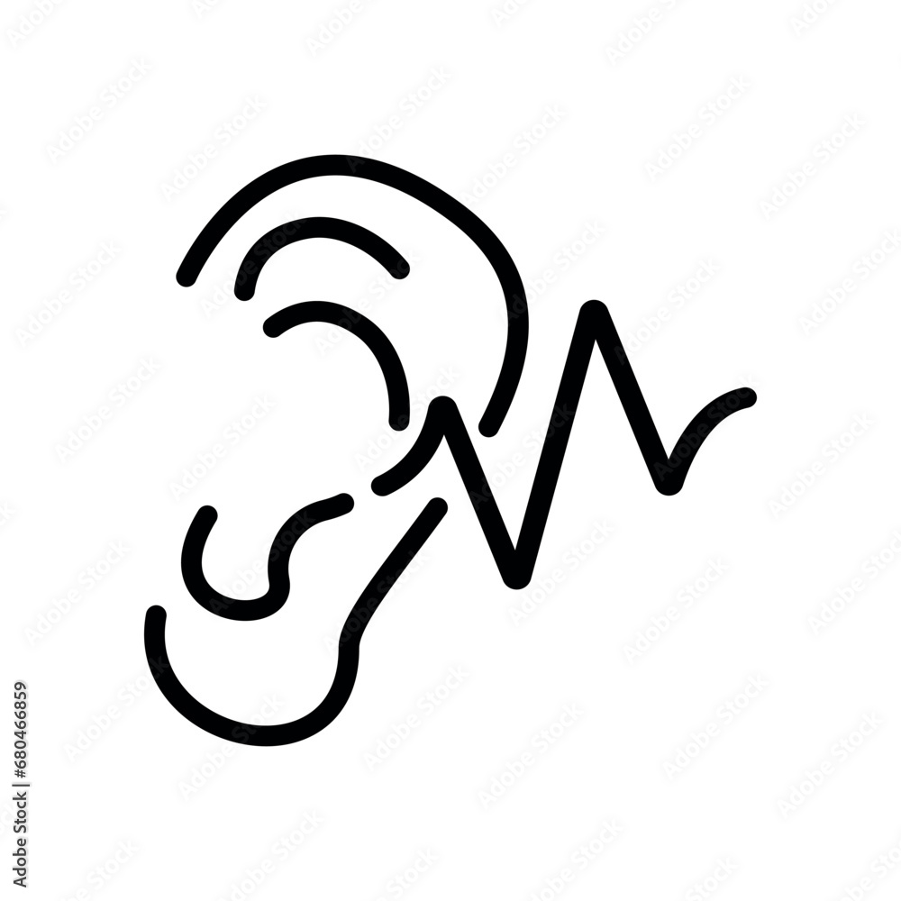 Ear vector icon, Simple hearing symbol, flat design for web or mobile ...
