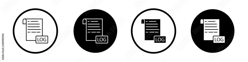 Log File vector icon set. Computer data analytics log file vector ...
