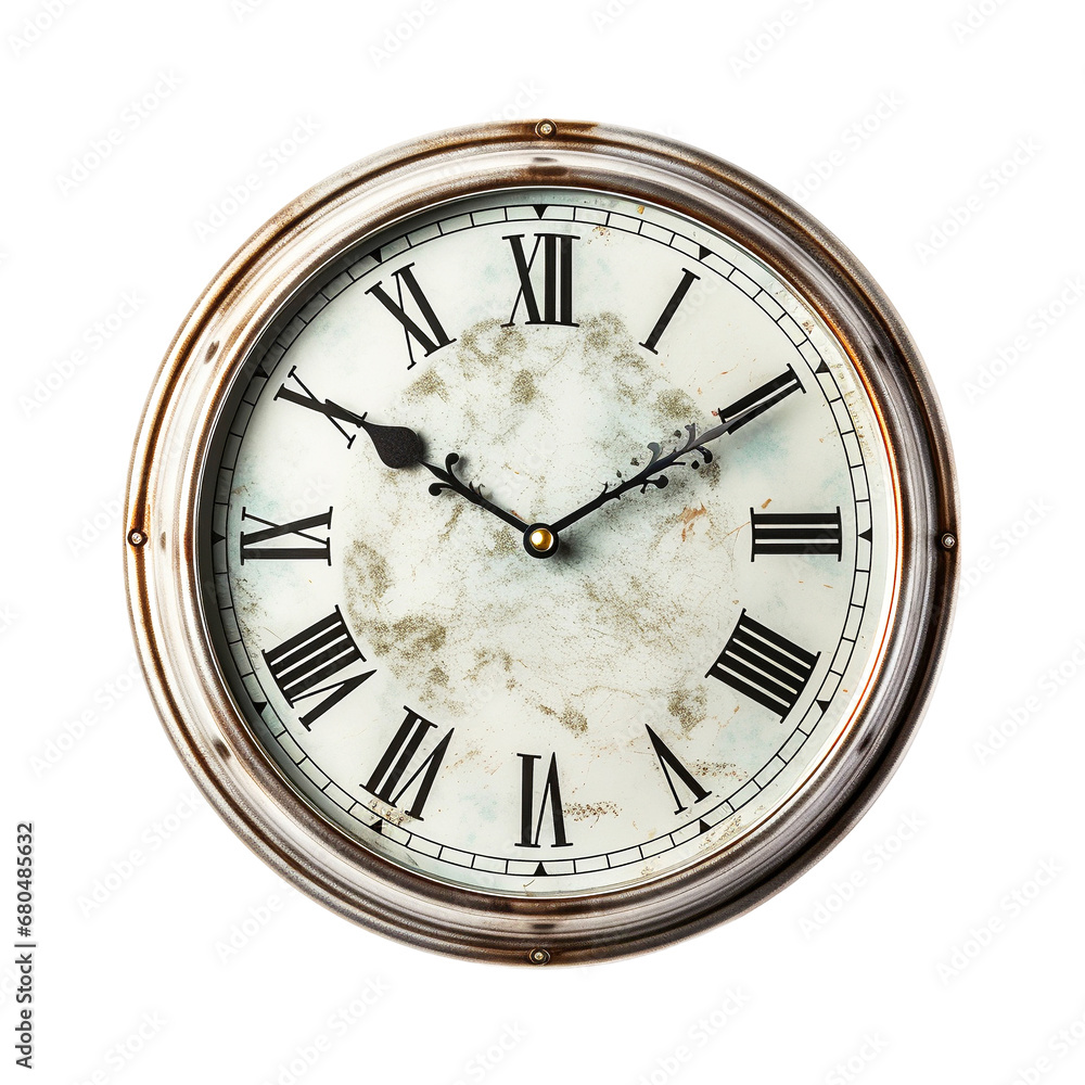 Timeless Elegance: Roman Numerals Clock Isolated on Transparent White ...