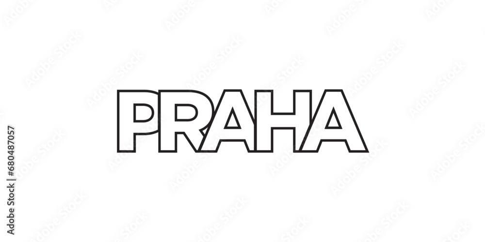 Praha in the Czech emblem. The design features a geometric style ...