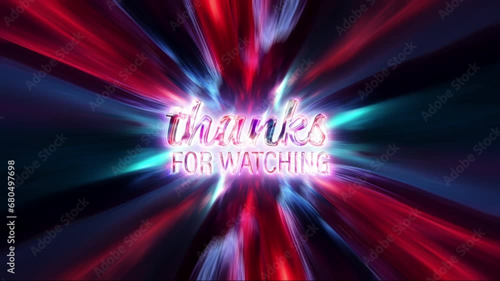 Thanks for watching pink neon 3D text abstract sci fi word futuristic ...