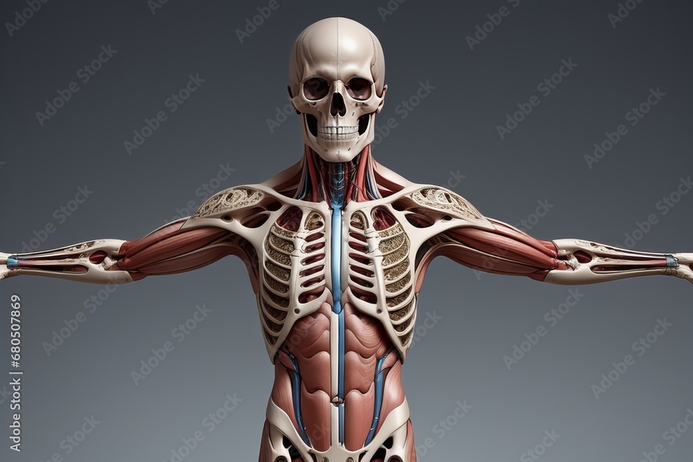 human skeleton anatomy model human skeleton anatomy model 3d rendering ...