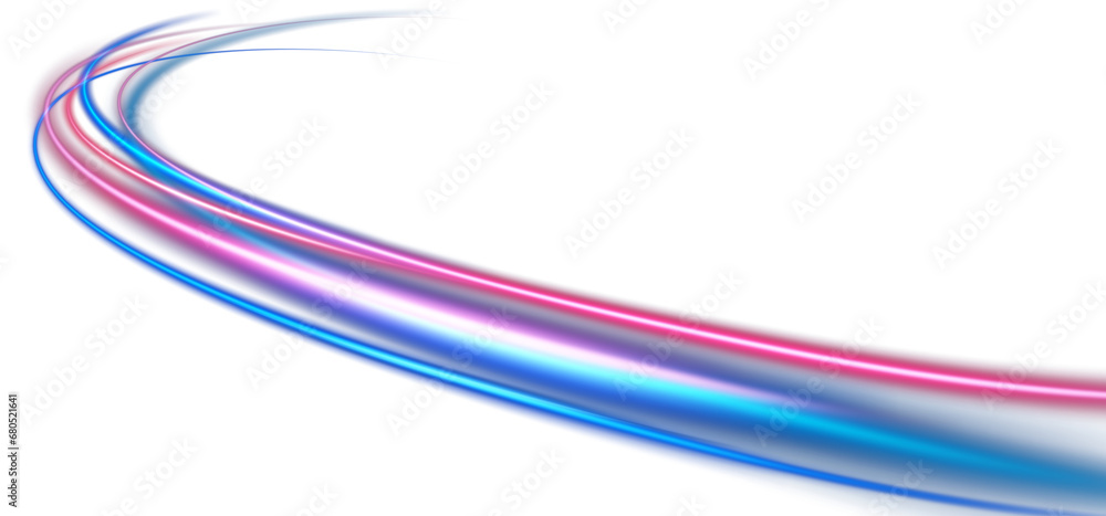 Blue and red neon wavy lines. Red blue special effect, speed police ...