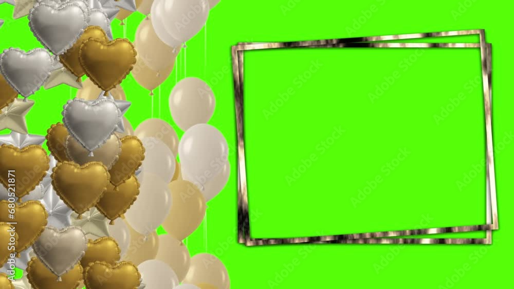 Party And Celebration Green Screen Background ,balloon Flying And Shiny ...