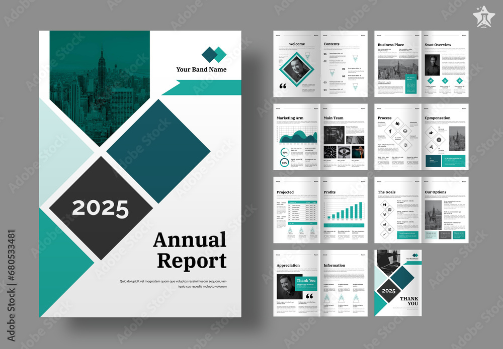 Annual Report Stock Template | Adobe Stock