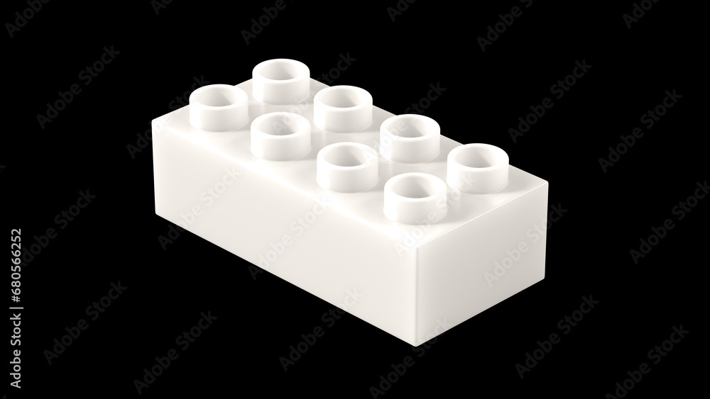 Gardenia Plastic Lego Block Isolated on a Black Background. Children ...