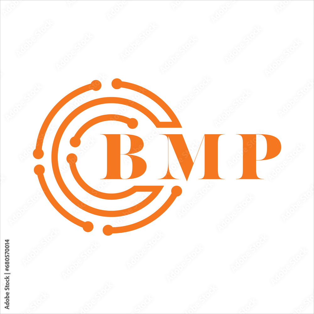 BMP letter design. BMP letter technology logo design on white ...