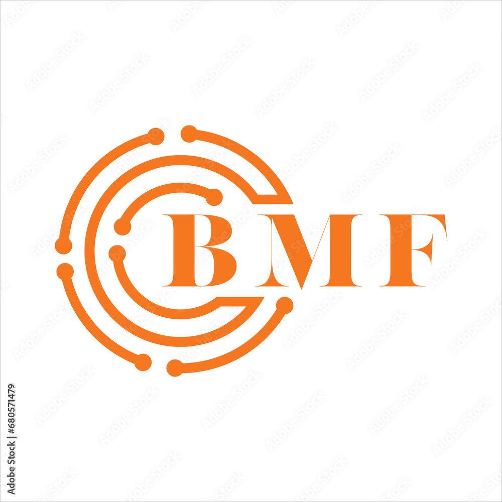 BMF letter design. BMF letter technology logo design on white ...