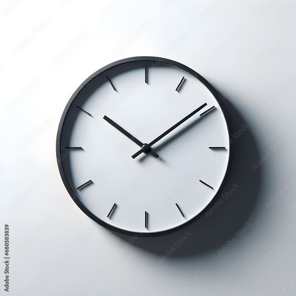 Minimalist Modern Wall Clock on Plain Background - Simplistic Time ...