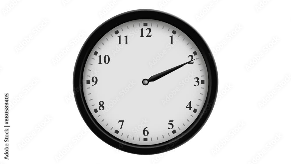 Moving Clock Animation. An animated video of a realistic looking wall ...