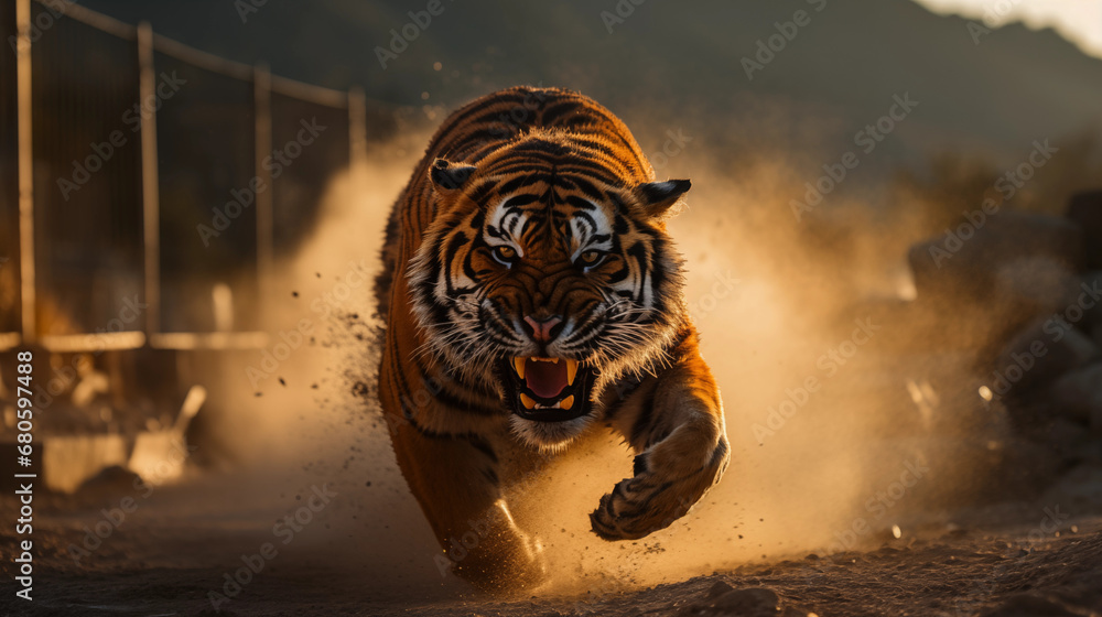 In the glow of morning light, a deadly strike is imminent from a ...