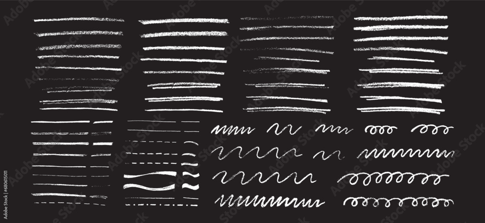 Underlining highlight pencil crayon hand draw lines set. Vector stock ...