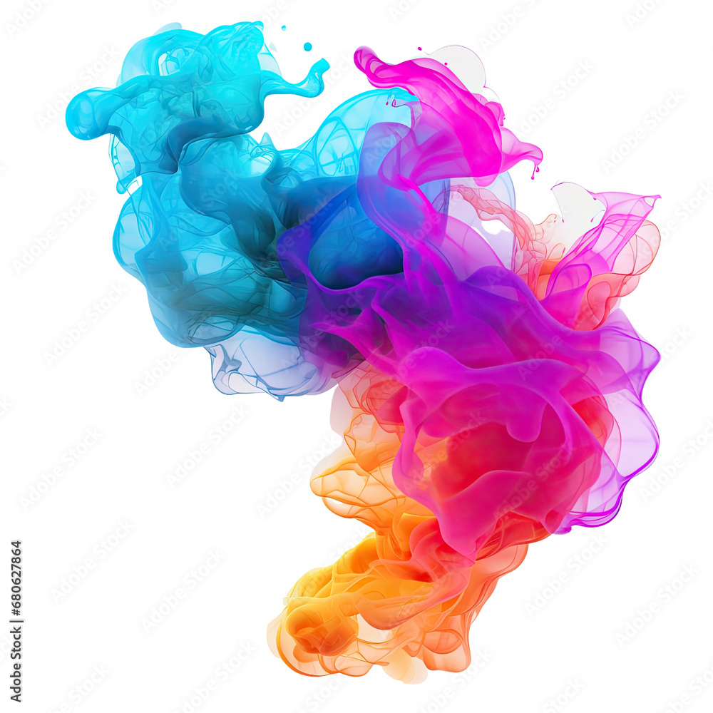 Gradient vibrant color splash on transparent background, PNG file Stock ...