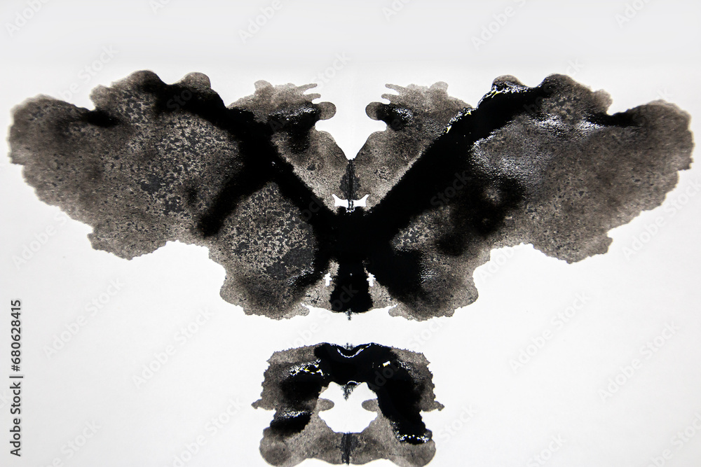 Black ink on a white background looks like a bat in the Rorschach Test ...