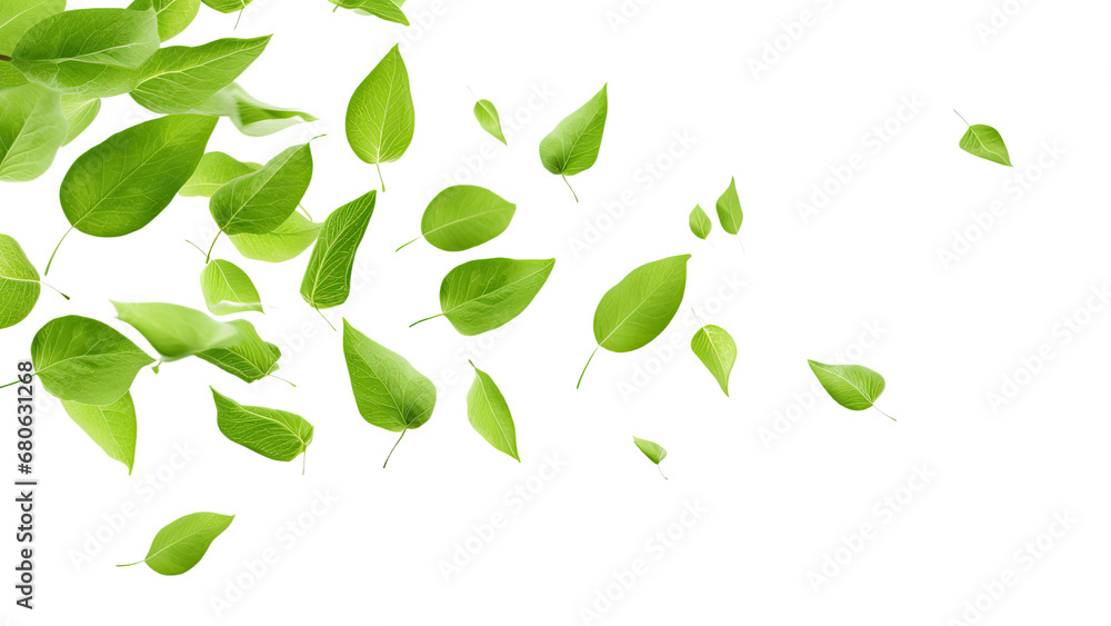 Green Floating Leaves Flying Leaves Green Leaf Dancing, Air Purifier ...