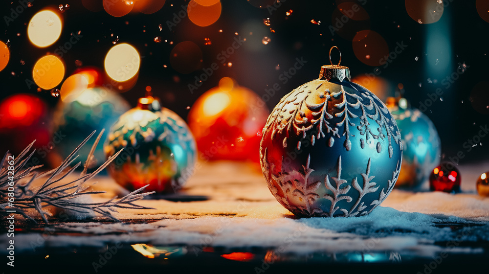 Arrière-plan de Noël avec sapin et cadeau derrière la fenêtre Stock ...