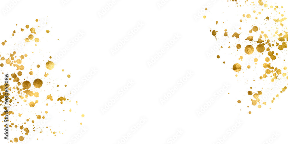 Gold sparkle splatter border. Gold Foil Frame Gold brush stroke on ...