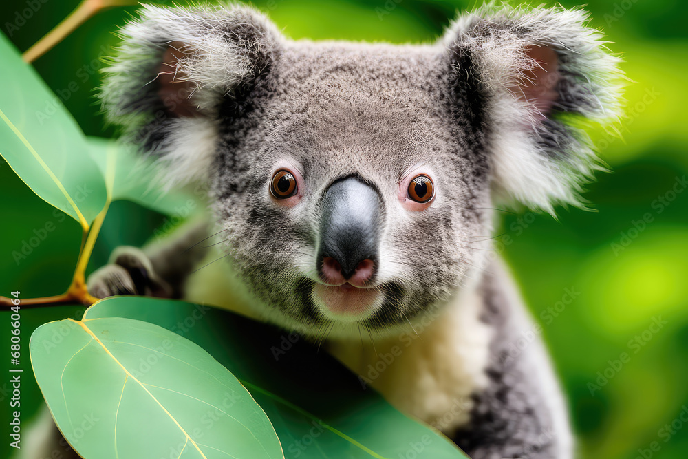 The captivating allure of koalas resting in the branches of eucalyptus ...