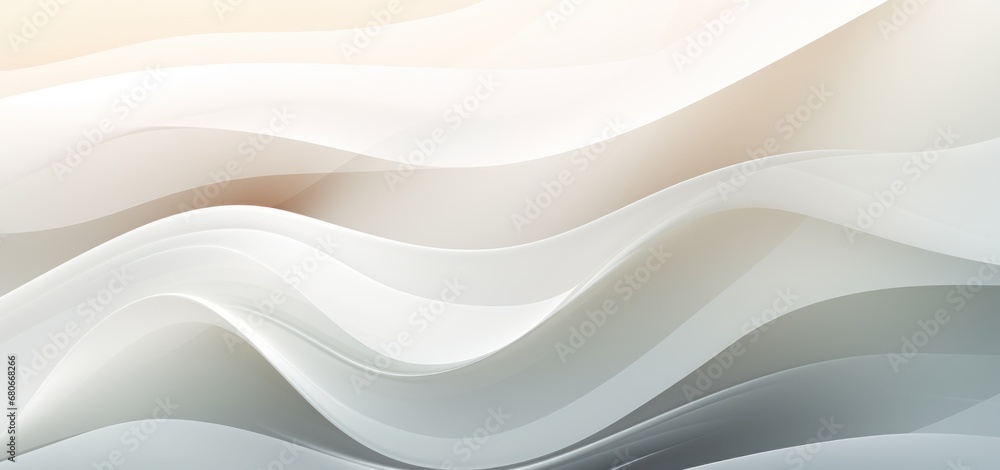 an abstract white and beige background with wavy lines in the center of ...